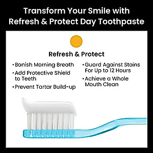 AquaSonic 2-Pack of Refresh & Protect Day Toothpaste | Fight Cavities Remove Plaque | Fresh, Clean, Minty Breath | Fluoride-Free, Peroxide-Free, Whitening Formula Inspired by Nature