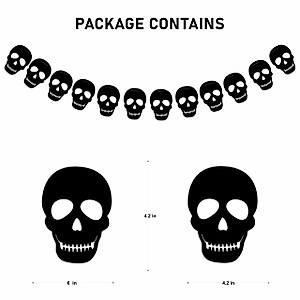 Seyal® Black Skull Garland - Birthday Decorations,Party Decorations,Party décor,Creative Decoration