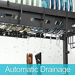 Fashionwu Over Sink Dish Drying Rack, Adjustable Multifunctional Dish Drainer for Kitchen Storage Countertop Organization, 25.6-35.5in