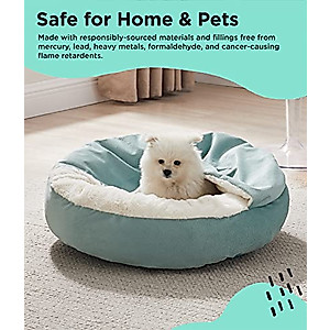 Best Friends by Sheri Cozy Cuddler Ilan Microfiber Hooded Blanket Cat and Dog Bed in Tide Pool 23"x23"