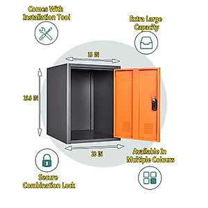 KAER Locker Storage Cabinet,Lockable Storage Cabinet,Metal Locker Storage Cabinet With1 Doors, 19.6" H Cabinet Organizer, for School, Office, Home,Preschool,Garage,Storage Room- Assembly Required