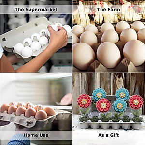 22 Pcs 12 Count Egg Cartons Cheap Bulk Empty Cardboard Egg Cartons Paper Egg Cartons for Chicken Egg, Fresh Egg and Sale, with Sticker