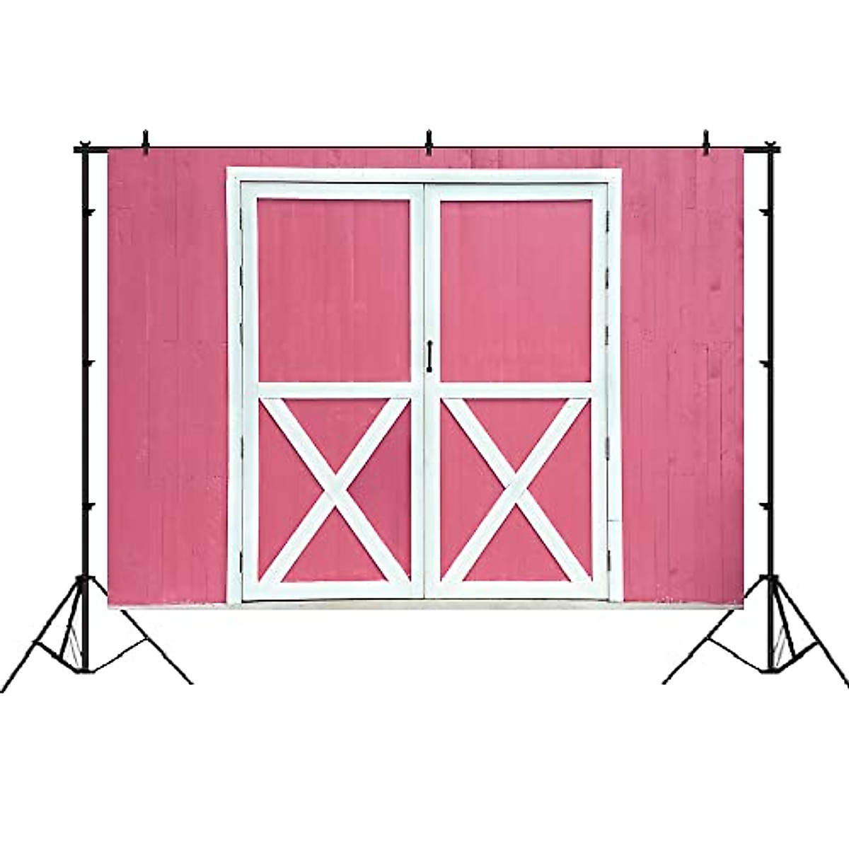 Lofaris Pink Barn Wooden Door Photography Backdrop Vintage Western Farm Background Cowgirl Happy Birthday Baby Shower Newborn Party Decorations Kids Portrait Photo Booth Props 7x5ft