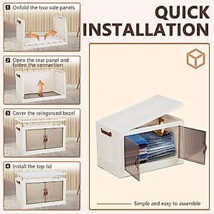 Auzfy Collapsible Storage Bins with Lids and Wheels,13 Gal Cube Stackable and Foldable Plastic Storage Box Containers with 2 Transparent Doors, Container System for Organization and Storage(1 Pack)
