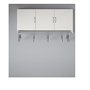 Systembuild Evolution Lory 3 Door Wall Cabinet with Hanging Rod in White