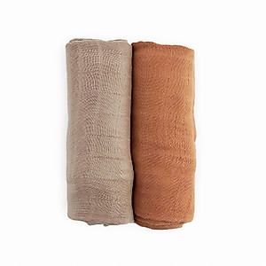 Little Unicorn – Caramel Deluxe Swaddle Set | Set of 2 | 100% Rayon Muslin from Bamboo | Super Soft | Newborns and Infants | Large 47” x 47” | Machine Washable