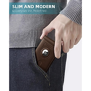 Zitahli Airtag-Wallet-Mens-Slim-RFID Blocking Wallet Leather with Money Clip Air Tag Wallet Card Holder Bifold Gifts for Men