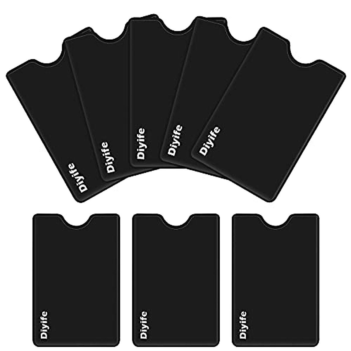 Diyife RFID Blocking Credit Card Sleeves,[8 Pcs] RFID & NFC Card Protector Set, Card Blocker Contactless Card Protection, Anti Data & Identity Theft Secure Pocket Wallet