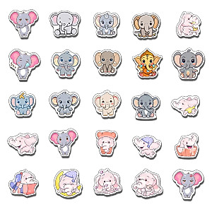 Pack 50 Pcs Cute Animal Elephant Stickers for Water Bottles Waterproof Laptop Luggage Cup Computer Scrapbooking Teens Adults Girls Boys Aesthetic Sticker Packs Small Vinyl Decals