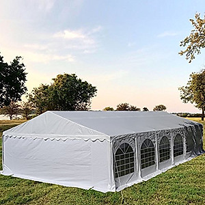 40'x20' PE Party Tent White - Heavy Duty Wedding Canopy Carport Shelter - with Storage Bags - by DELTA Canopies