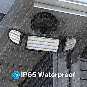 Atfoyer 70W LED Flood Light Outdoor, 6300LM Super Bright Security Light with 3 Adjustable Heads, IP65 Waterproof LED Flood Light Fixture, 6500K LED Exterior Floodlight for Eave, Garden, Garage, Yard