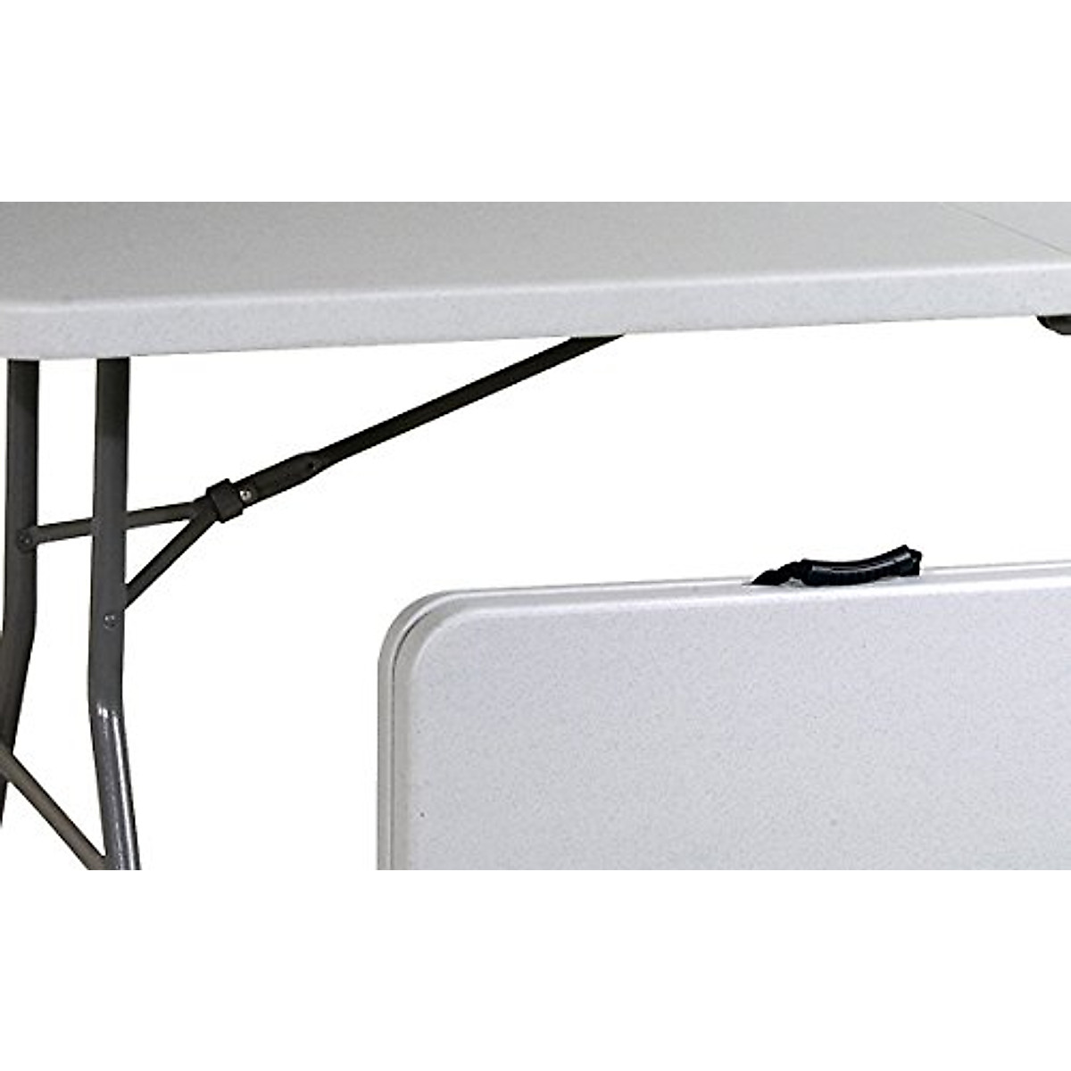 Office Star Resin Rectangle Center-Folding Portable Table for Picnics, Camping, and Tailgating, 6 Feet