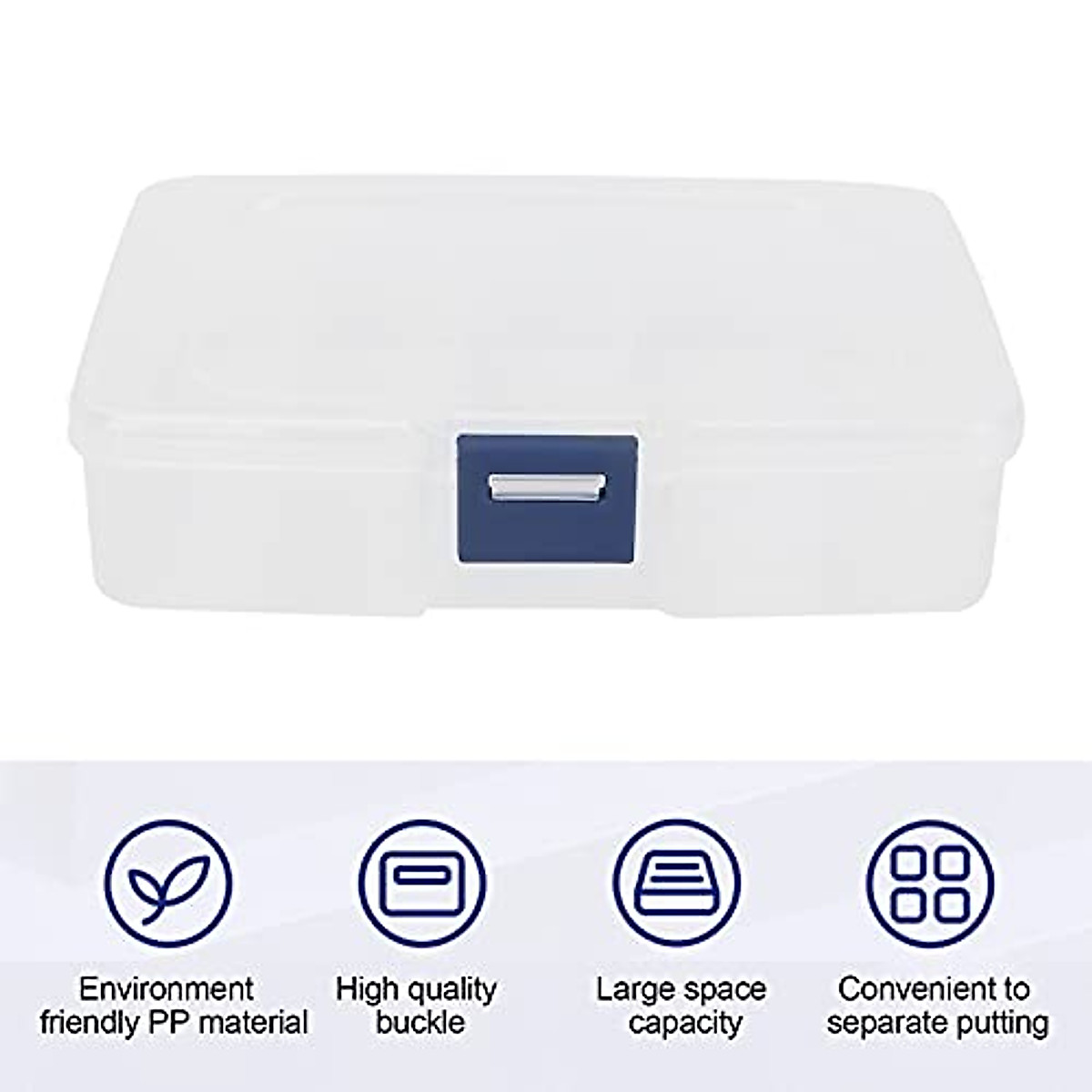 Organizer Box, 5 Grids Clear Visible Plastic Accessories Compartment Transparent Container Dividers Craft Case with Adjustable for Beads Art DIY Crafts Jewelry Fishing Tackles Bead Storage