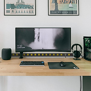 JUNNUJ Long Metal 16 Outlet Power Strip, Wide Spaced Garage Industrial Power Strip, Heavy Duty Power Strip with 6 FT Cord 15A, 125V, 1875W. Yellow