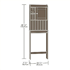 Pemberly Row Over-The-Toilet Etagere, Space-Saver Bathroom Cabinet with Adjustable Shelf in Soft White