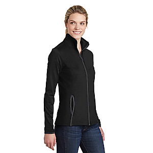 ST Ladies Sport-Wick Stretch Contrast Full-Zip Jacket XXL Black/ Charcoal Grey