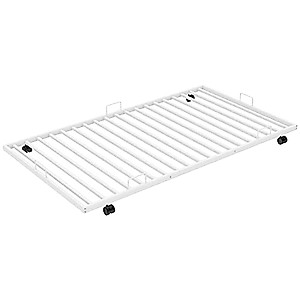 Cotoala Twin Over Full Metal Bunk Bed with Sturdy Steel Frame, Bunkbed with Twin Size Trundle, Two-Side Ladders, No Spring Box Required, White