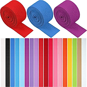 30 Yards Color Wide Braided elastic band, String for Crafts DIY Projects Sewing Headbands Hair Bands Shorts Waist Shoe Laces Wigs Bracelets, 18 Colors, 1 Inch