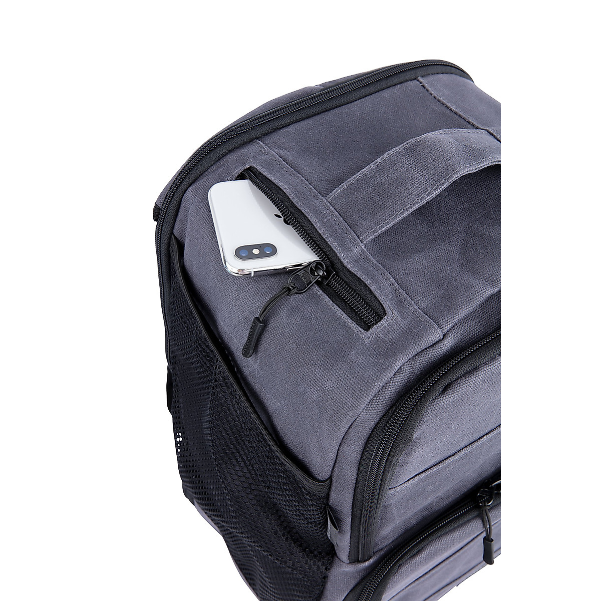 Evolutionize EDC Meal Prep Backpack Full Meal Management System - Holds 6 Meals - Includes Portion Control Meal Prep Containers + Ice Pack (BACKPACK - 6 Meal, Grey (Waxed Canvas))