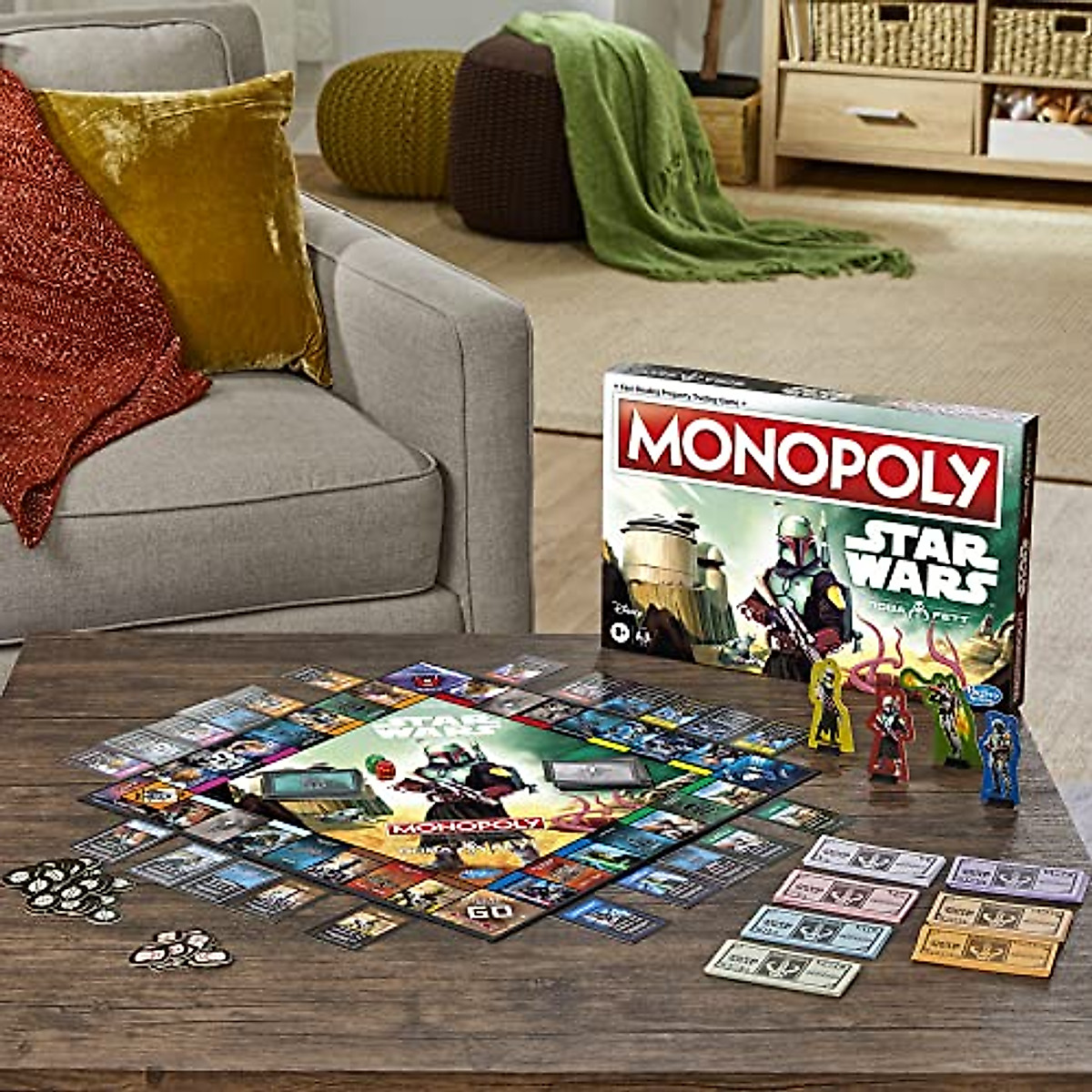 Hasbro Gaming Monopoly: Star Wars Boba Fett Edition Board Game for Kids Ages 8+, Inspired by The Star Wars Movies and The Mandalorian TV Series