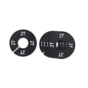 NAHANCO CBWKIT6 Black Round Clothing Size Divider with White Print for Baby/Kid Sizes, 3Mos – 4T, Kit of 50 (10 Sizes of 5 Each)