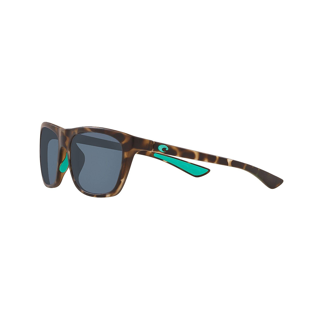 Costa Del Mar Womens Cheeca Square Sunglasses, Matte Shadow Tortoise/Grey Polarized-580P, 57 mm