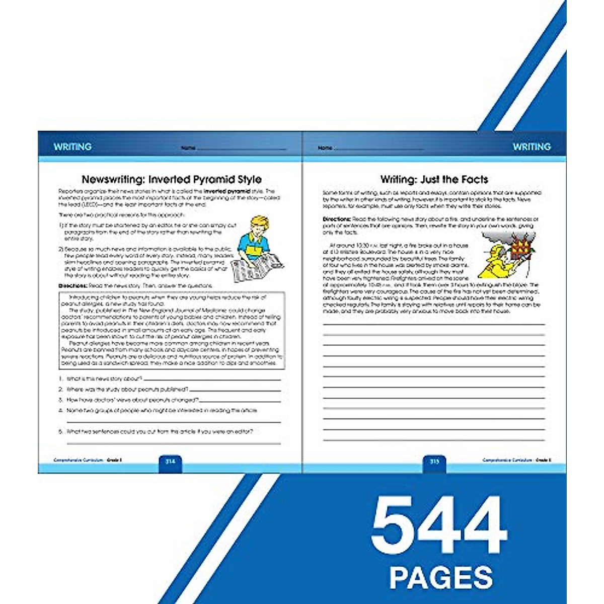 Carson Dellosa Comprehensive Curriculum of Basic Skills 5th Grade Workbooks All Subjects for Ages 10-11, Math, Reading Comprehension, Writing, Grammar, Geometry and More, Grade 5 Workbooks (544 pgs)