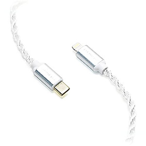 FSIjiangyi iOS to Type C/USB C Balanced Headphone Amplifier OFC Silver 8-Strand 19-Pin Adapter Cable for FiiO BTR5 Q1 Q3 Q3s 5K xDuoo Link2 XD-05PLUS E1DA 9038G3 9038S 9038D iPhone
