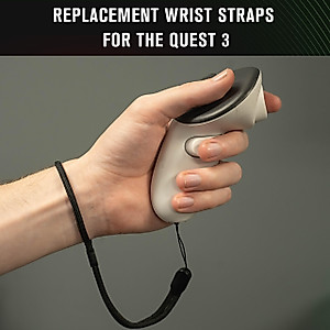 DeadEyeVR Meta Quest 3 Wrist Straps (2 Pack) - Durable & Adjustable Oculus Quest 3 Controller Straps for a Secure VR Gaming Experience - Black Oculus Controller Straps