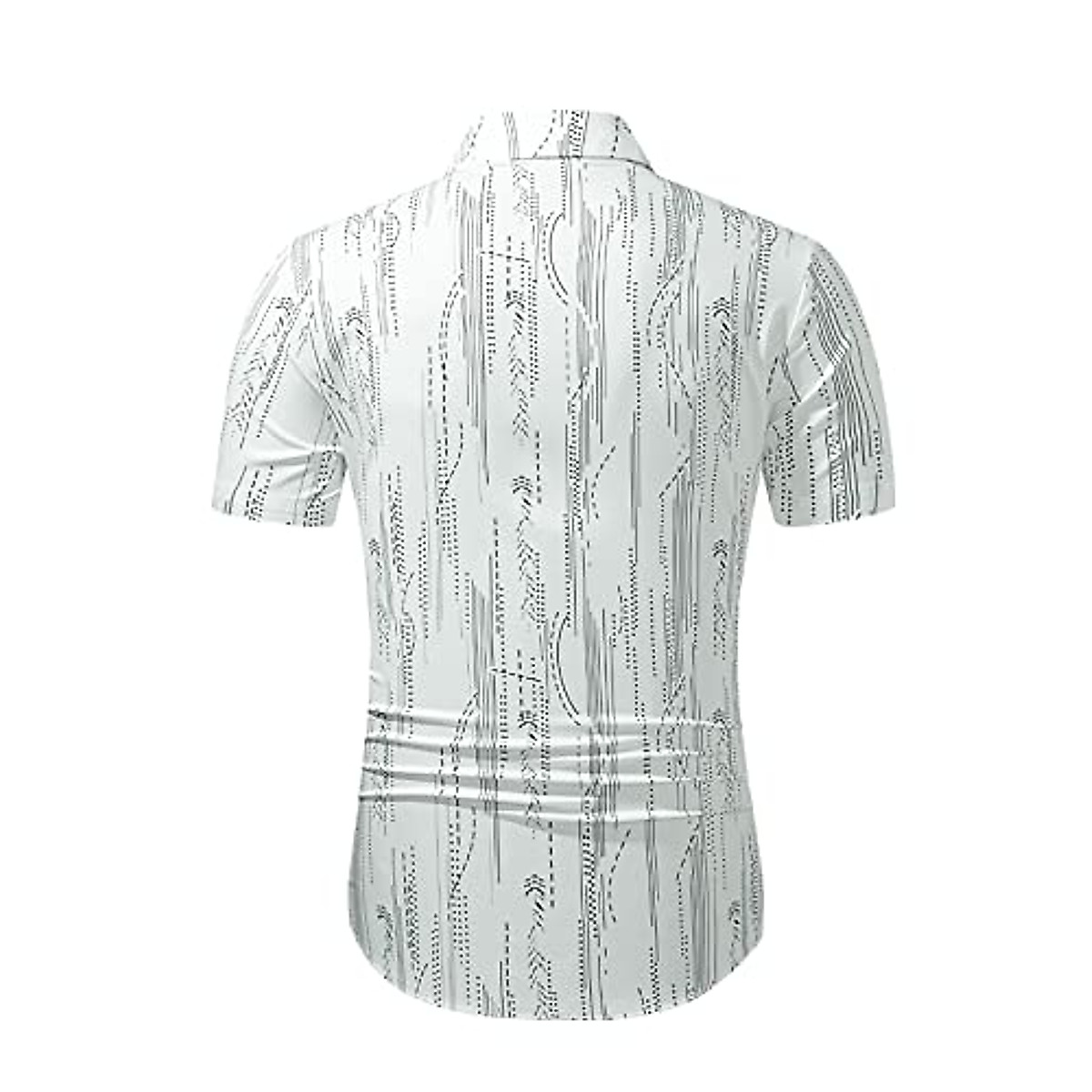 JMIERR Men Casual Button Down Hawaiian Shirt Short Sleeve Holiday Resort Floral Beach Shirts for Men with Pockets, US 52(3XL), White