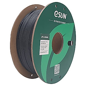 eSUN Upgraded Matte PLA Filament 1.75mm, Excellent Adhesion Matte 3D Printer PLA Filament, 1KG Spool 3D Printing Filament for 3D Printers, Paper Reel, Deep Black