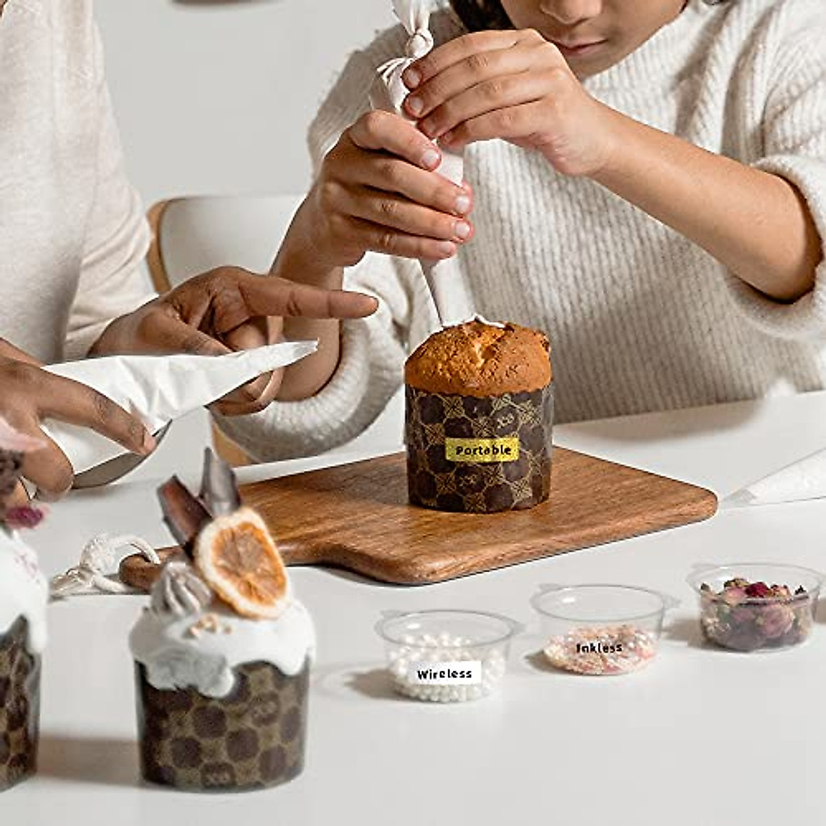 Mini Label Maker, Compatible with Phomemo D30 Label Maker Machine with 3 Tapes, Small Bluetooth Labelers Sticker Maker, Portable Wireless Label Printer Lots Fonts Available for Phone Office Home