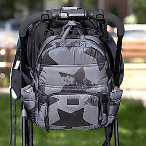 7AM Voyage Diaper Bag Backpack - Multifunctional Waterproof Travel Bag, Large Capacity Carry on Backpack with Padded Shoulder Straps, Newborn Essentials Backpack for Traveling | Print Stella Grand