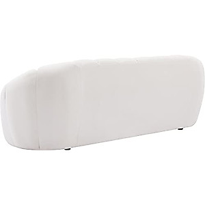 Meridian Furniture 613Cream-S Elijah Collection Modern | Contemporary Velvet Upholstered Sofa with Deep Channel Tufting
