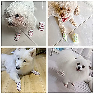 Yeduzyn 5 Rolls Self Adhesive Bandages Disposable Dog Boots Dog Shoes Elastic Stickers Dog Walking Artifact Wound Dressing Dog Feet Protection 5.0cm Width
