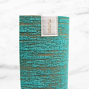 Myga Jute Yoga Mat - High Performance Vegan Floor Exercise Mat - Eco Friendly Biodegradable Yoga Mat with PVC Backing - 72" x 24" - 0.2" Thickness Aqua