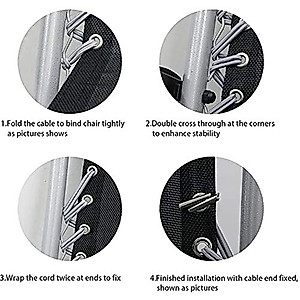 Four Seasons BeiJiaEr Zero Gravity Chair Heavy Duty Universal Replacement Cords (4.5 mm) Laces Bungee Elastic Patio Recliner Lounge Chair Repair Stretch Cords (4 Cords) (Black)