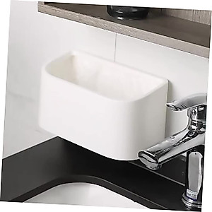 Healeved Simple Trash Bin Wall-Mounted Trash Can White Trash Bin Cabinet Sink Pp
