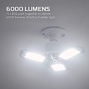 2 Pack NEBO High Bright 6000 Lumen Extremely Bright Adjustable 3 LED Heads ETL Certified Garage Light with EdisonBright USB Powered Reading Light Bundle