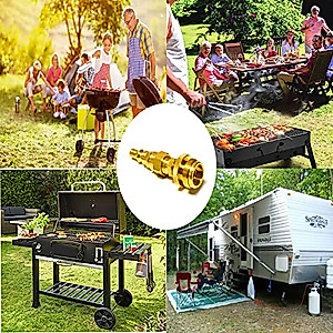 1LB Propane Disposal Adapter Fitting, 1LB Disposal Tank Regulator Adapter with 1/4' Quick Connect Disconnect Plug, and 1/4'' Male 1' x 20 Male Throwaway Cylinder, for Portable BBQ Grill