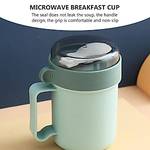 DOITOOL Microwave Soup Bowl with Lid - 34oz Soup Mug Soup Containers with Spoon - Reusable To Go Containers Soup Bowls with Handles for Crunch, Soups, Noodles, Hot Cereal, Hot Coffe and More
