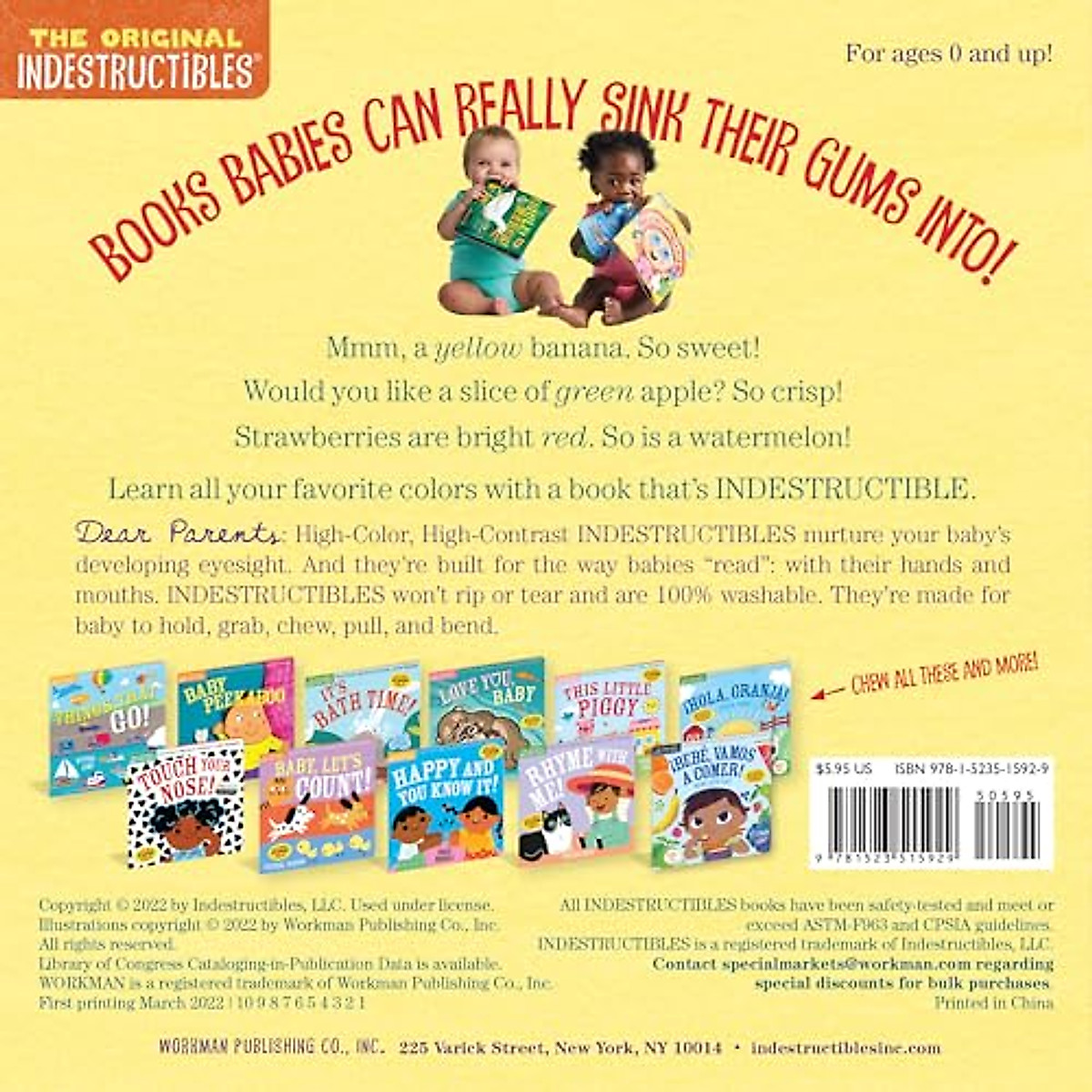 Indestructibles: Taste the Fruit! (High Color High Contrast): Chew Proof · Rip Proof · Nontoxic · 100% Washable (Book for Babies, Newborn Books, Safe to Chew)
