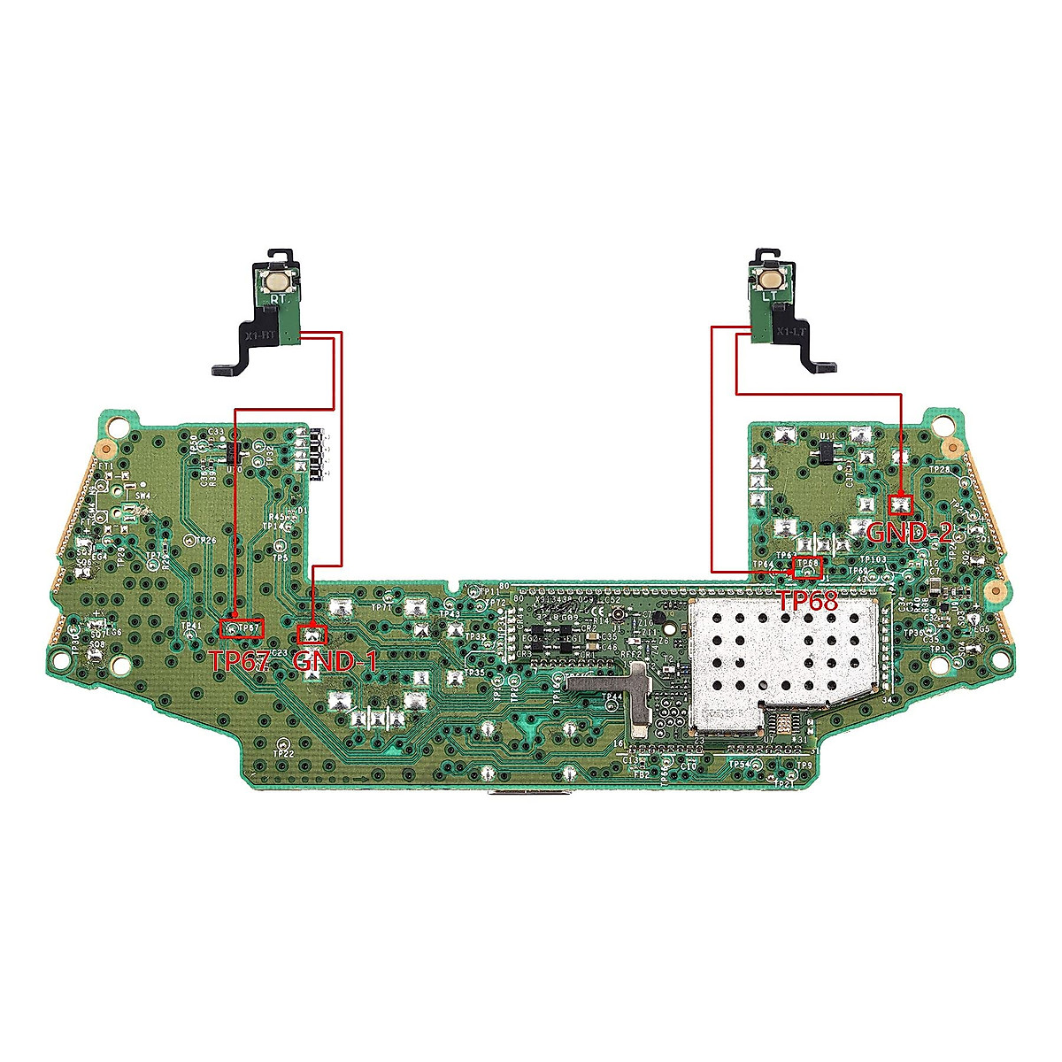 eXtremeRate Clicky Hair Trigger Kit for Xbox One X/S Controller LT RT Shoulder Buttons, Custom Flashshot Trigger Stop Flex Cable for Xbox One X/S Controller Model 1708