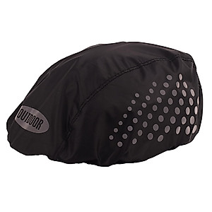 Smalibal Bike Helmet Cover, Reflective Helmet Cover Rain Cover for Bicycle Helmet, Waterproof Oxford Cloth Dot Print Bicycle Helmet Water Snow Cover for Cycling, Road Cycling, Outdoor Sports Black