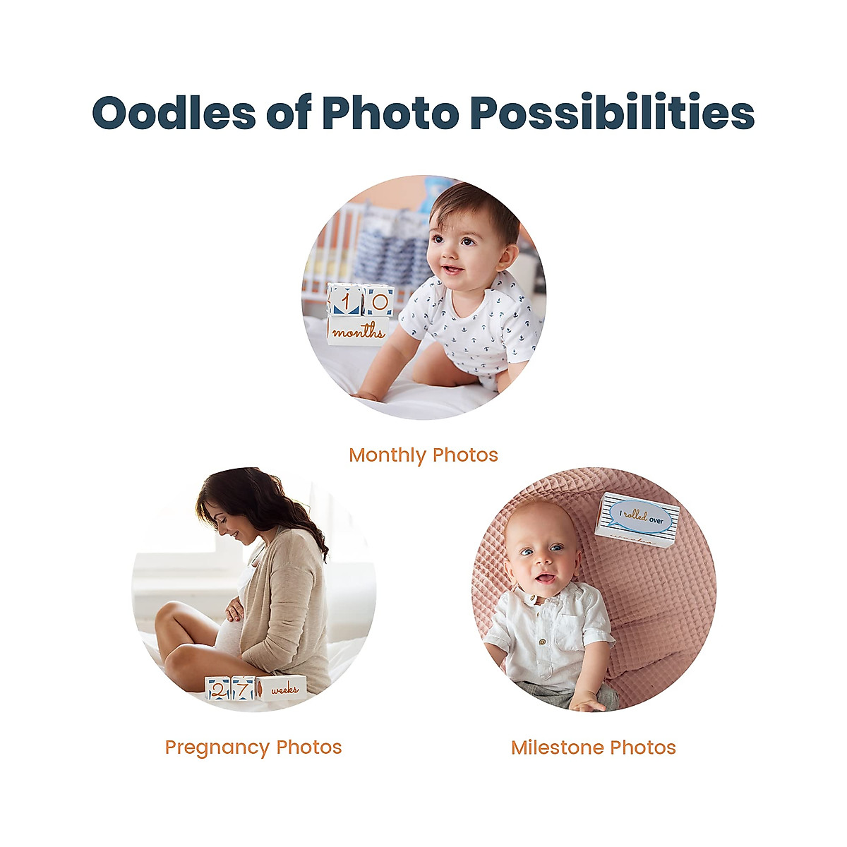 Baby Monthly Milestone Blocks Gender Neutral for Baby Boy and Girl Age Blocks for Photo Props Baby Milestone Blocks with Baby Milestone Board