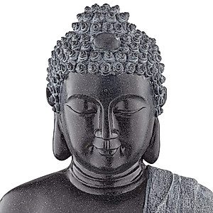 Sitting Buddha Outdoor Water Fountain with Light LED 28" High Faux Stone Meditation Decor for Garden Patio Backyard Deck Home Lawn Porch House Relaxation Exterior Balcony Roof - John Timberland