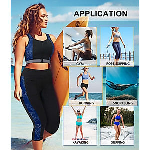 Ctrilady Women Neoprene Wetsuit Pants 2.5mm Keep Warm Legging Swimming Diving Snorkeling Surfing (Black, XX-Large)