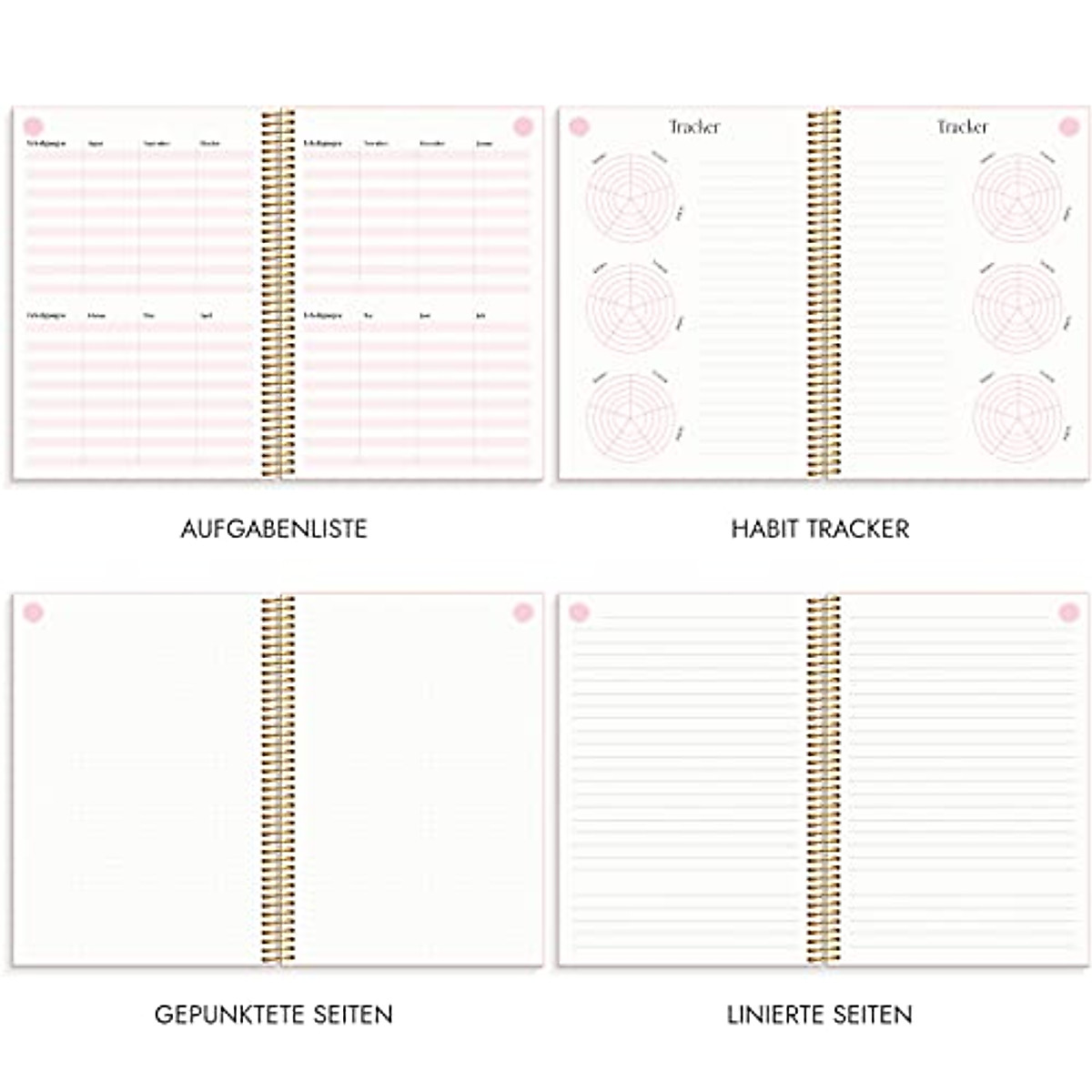 Burde Calendar 2023 2024 Life Planner Pink | August 25 2023 to Jul 31 2024 | in German | 120 gsm Paper | Pink | 21.5 x 16 cm | Weekly Planner | With Stickers