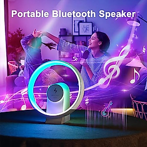 Depulat Bluetooth Speaker, Night Light Lamp with 15W Wireless Charger Phone, Color Changing Atmosphere Table Lamp for Women, Men, Teen Boy Girl Gifts Trendy Stuff