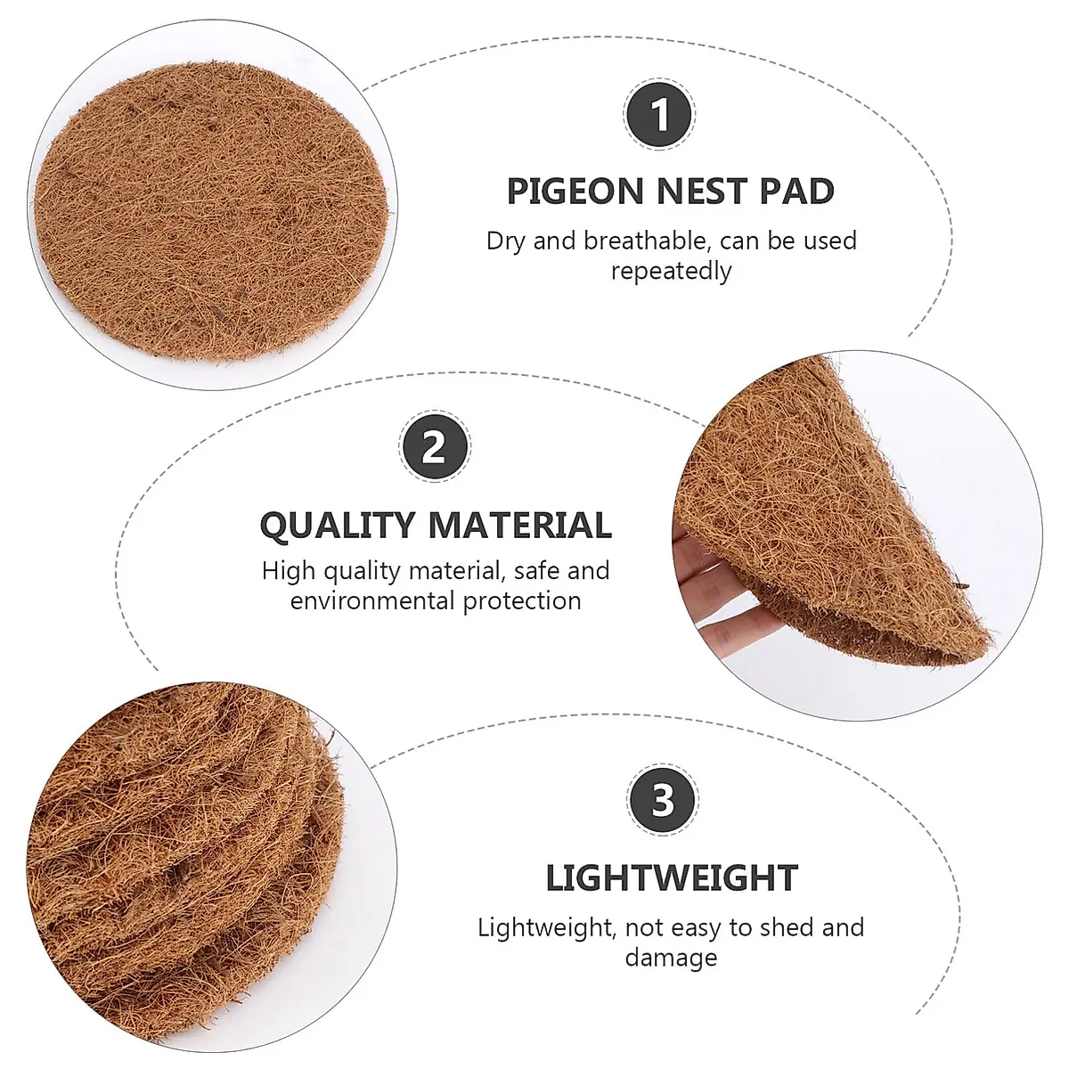POPETPOP Pigeon Nest Pad: 10pcs Bird Pigeon House Pad Nesting Box Pads Coir Pad Chicken Nest Mat Nest Accessory for Chickens Pigeon